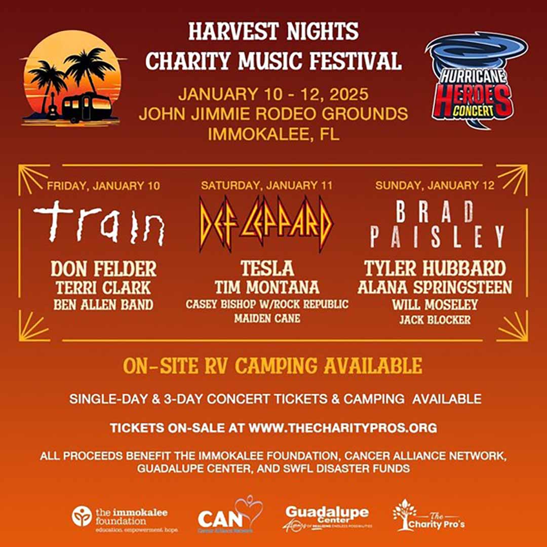 Brad Paisley, Def Leppard, and Train to Headline Harvest Nights Charity ...